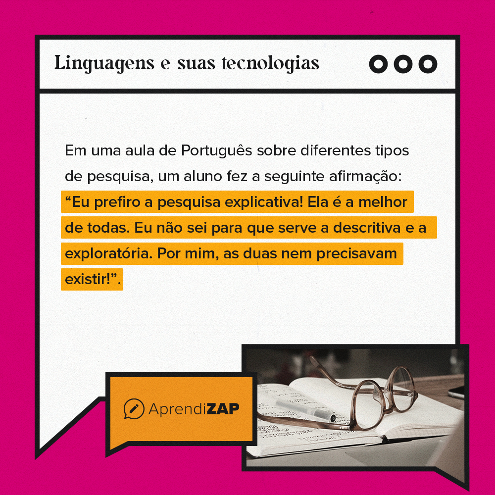 Pesquisa descritiva, exploratória e explicativa | AprendiZAP