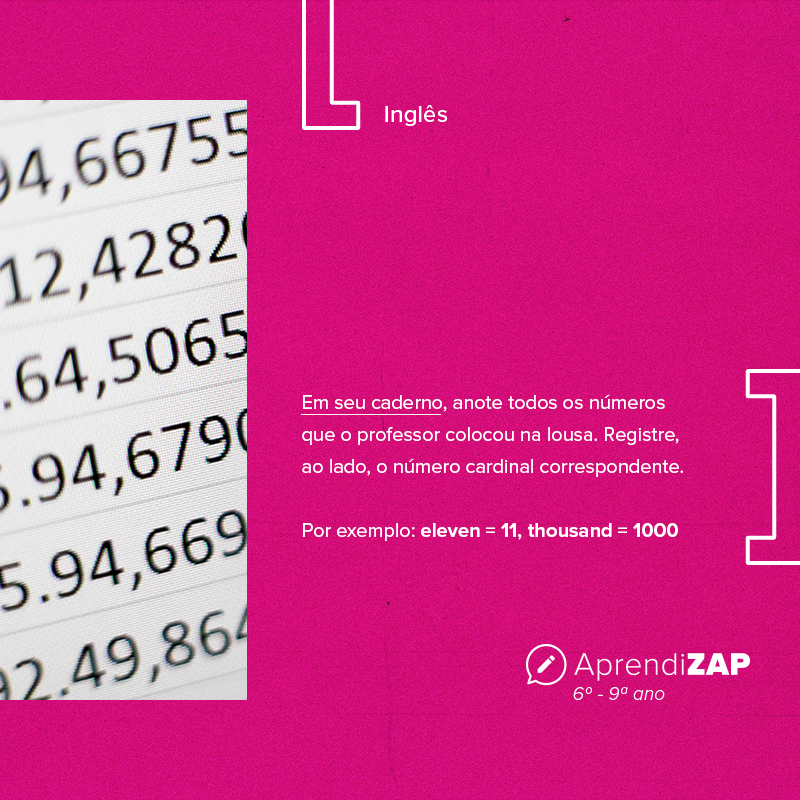 Cardinal Numbers (Números cardinais) | AprendiZAP