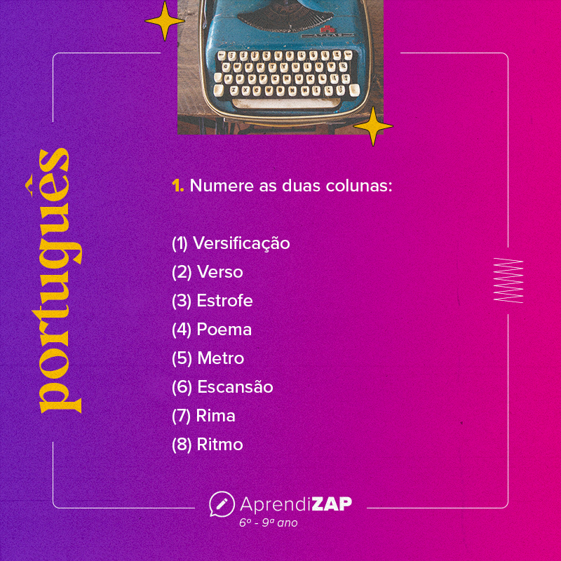 Verso, estrofe e rima | AprendiZAP